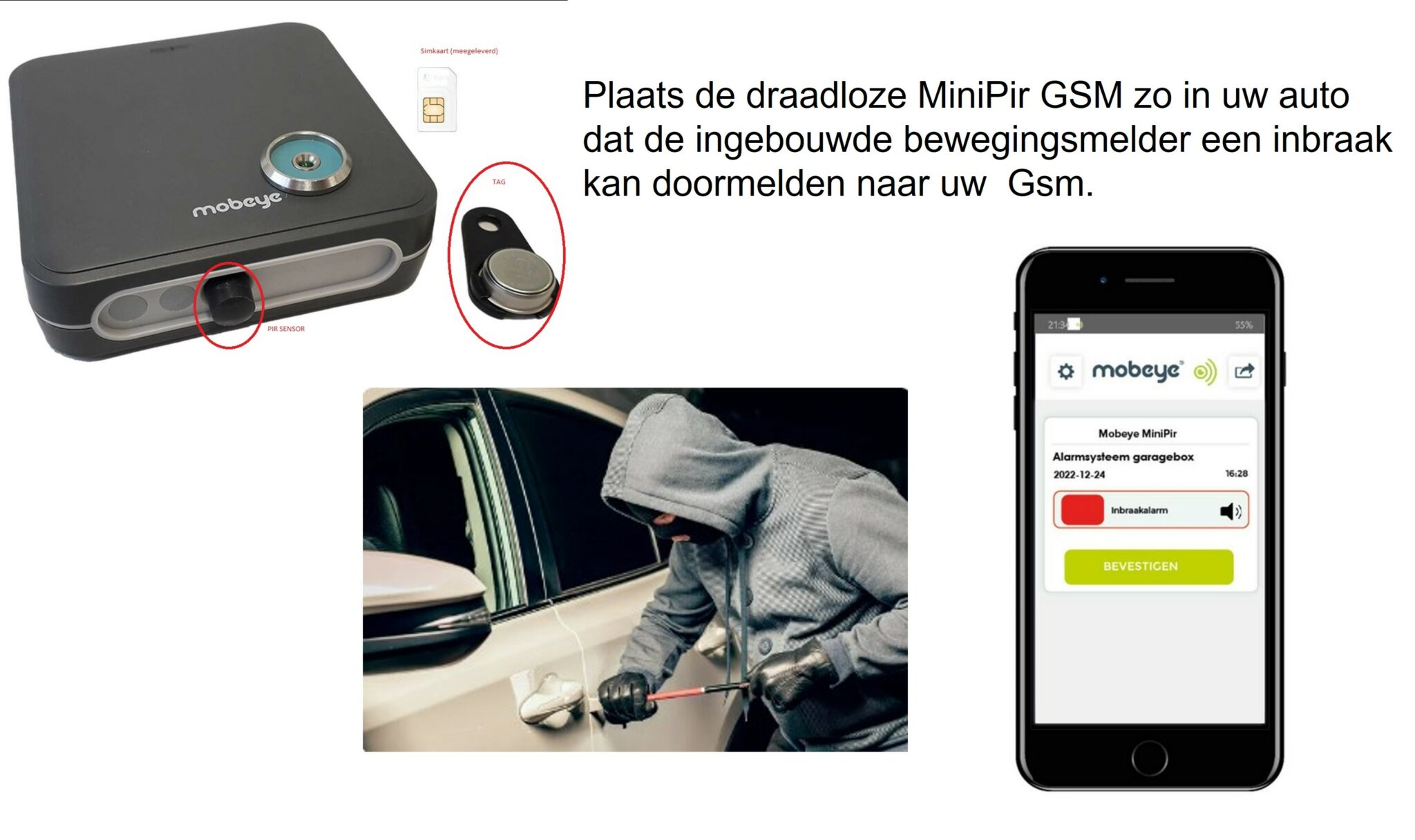 Mobeye Mini Pir Indoor GSM - Opritverklikker